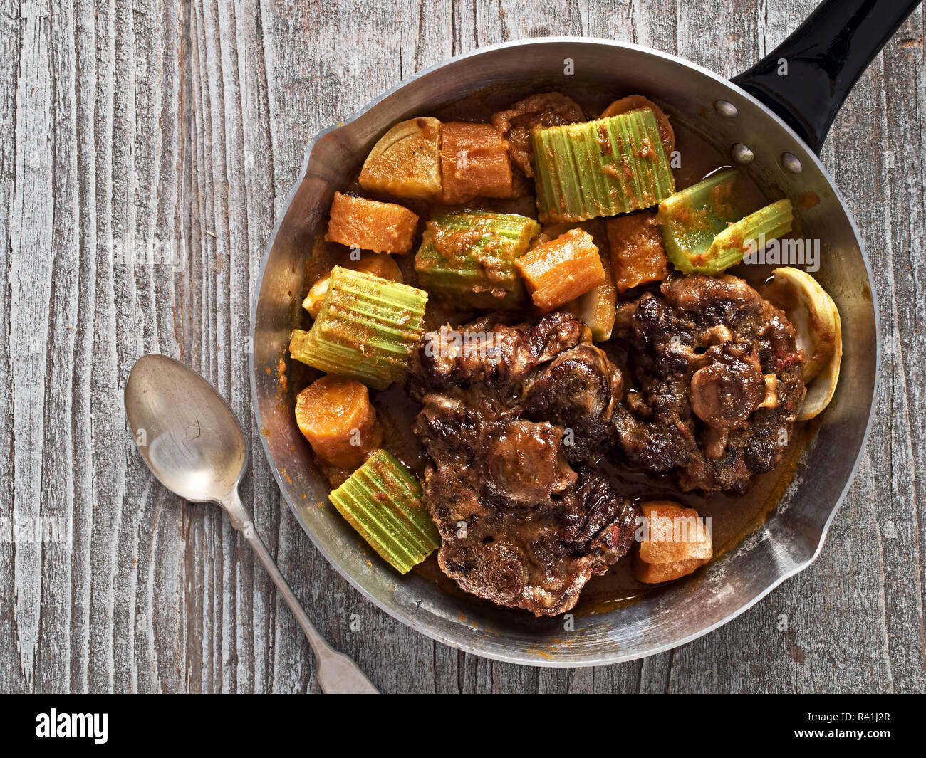 rustic british oxtail stew Stock Photo - Alamy