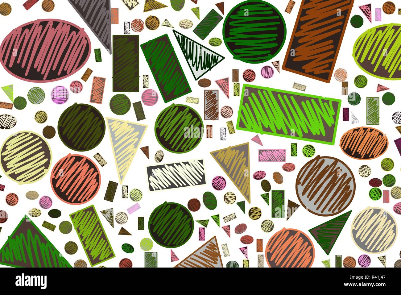 Abstract conceptual hand drawn mixed or mutiple shapes. Good for web ...