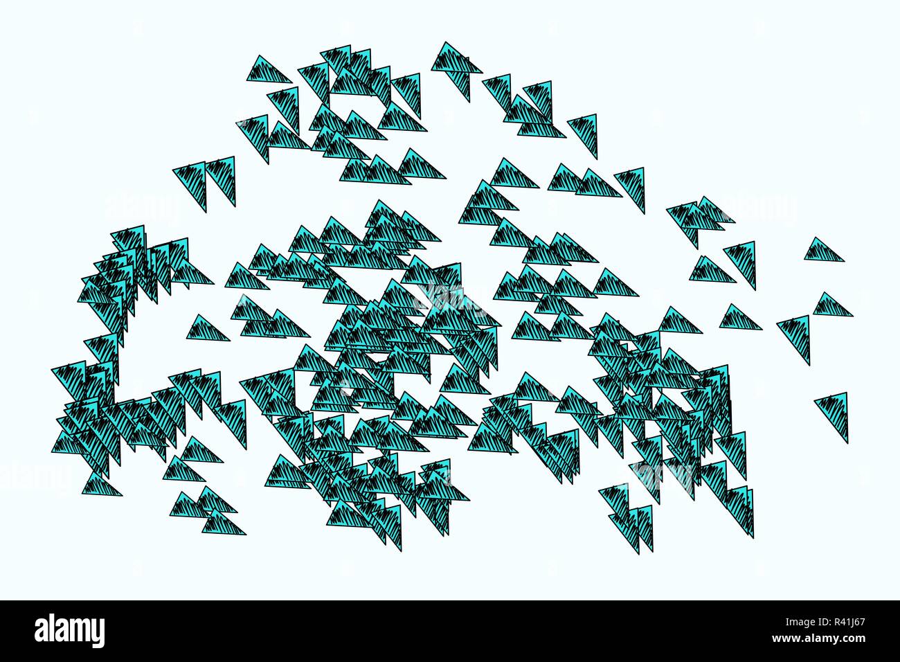 Abstract conceptual hand drawn mixed or mutiple shapes. Good for web ...