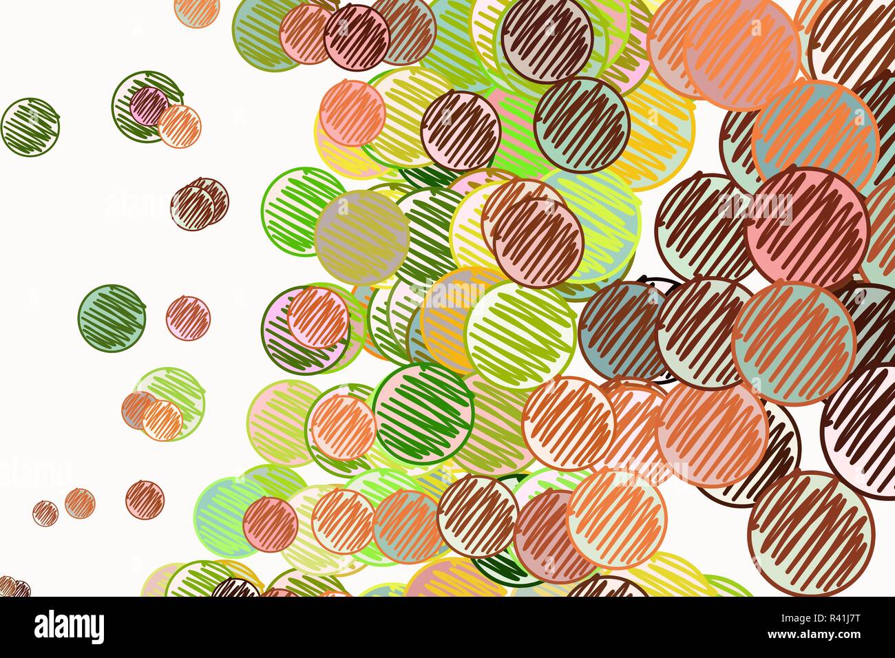 Mixed or mutiple shapes abstract hand drawn background, texture or ...