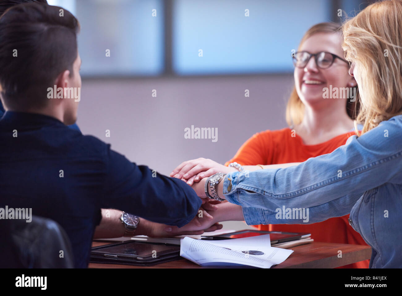 happy students celebrate Stock Photo - Alamy