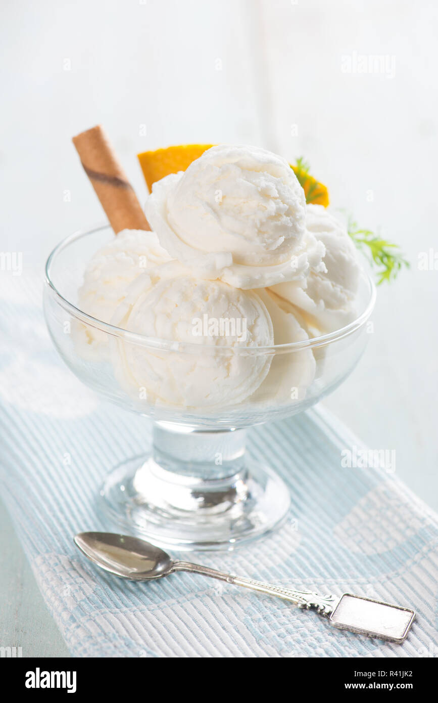 vanilla ice cream with background Stock Photo - Alamy