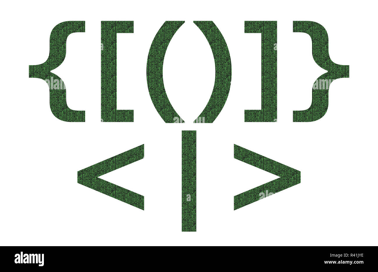 Matrix pattern on english character Stock Photo - Alamy