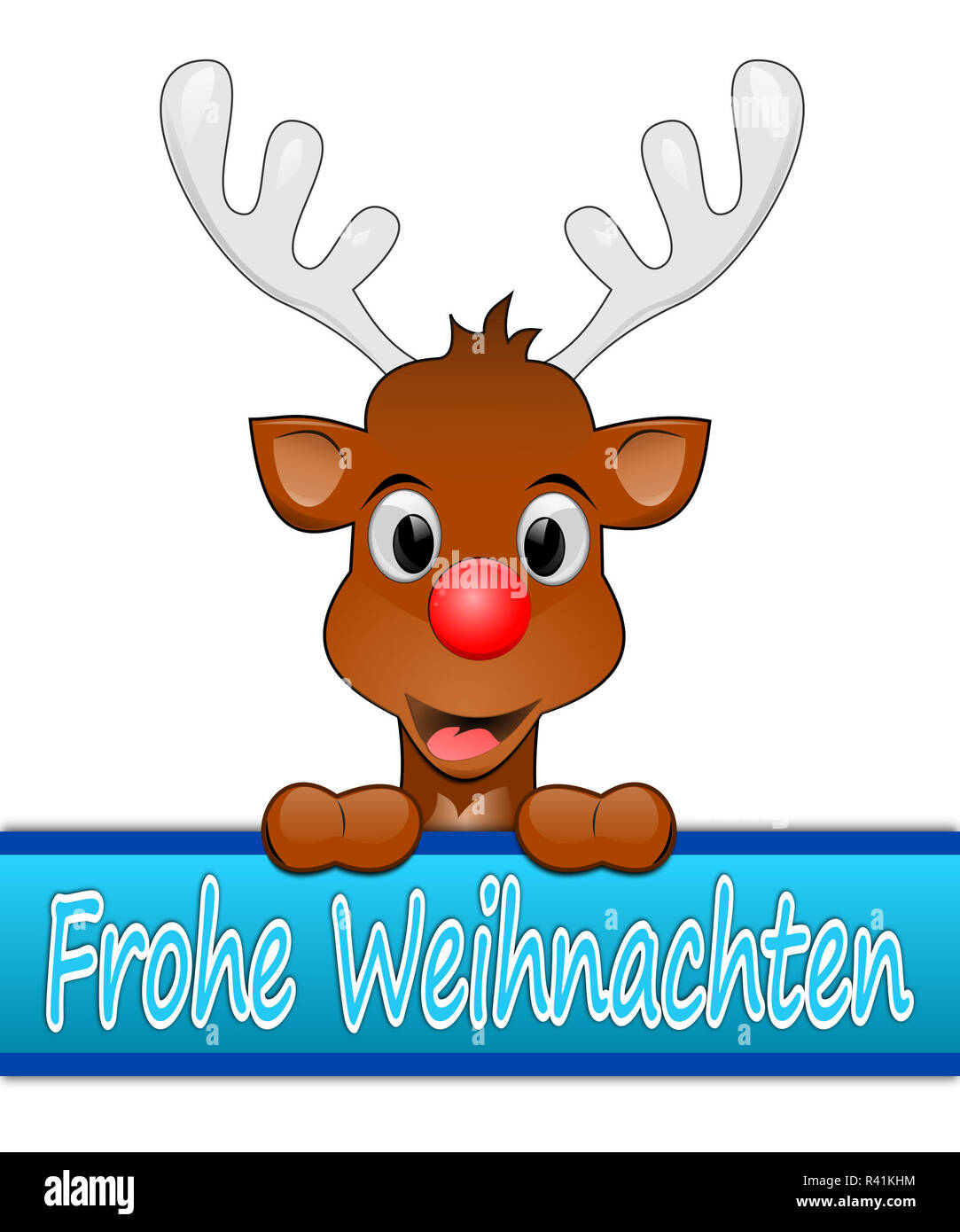 Greeting card with xmas deer merry christmas postcard Cut Out Stock ...