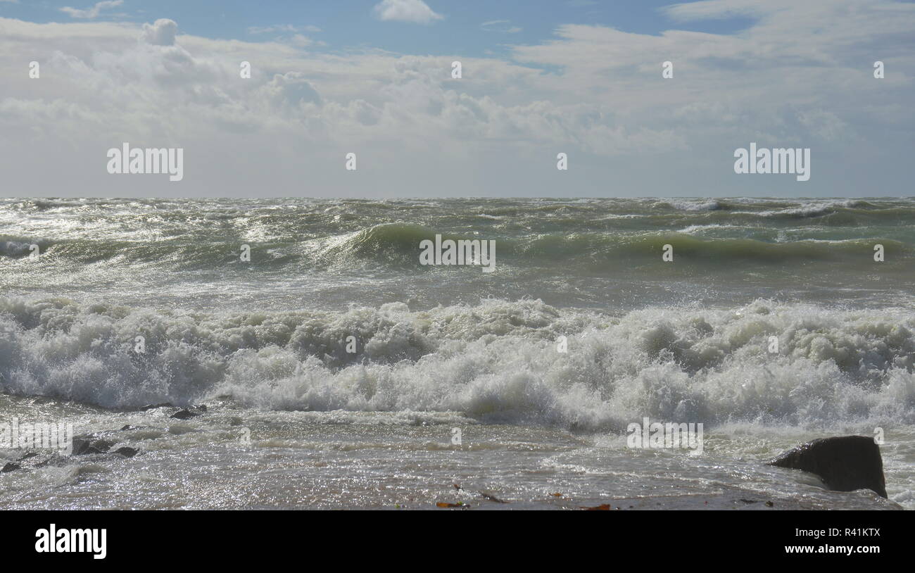 high swell with wind force 10 Stock Photo - Alamy