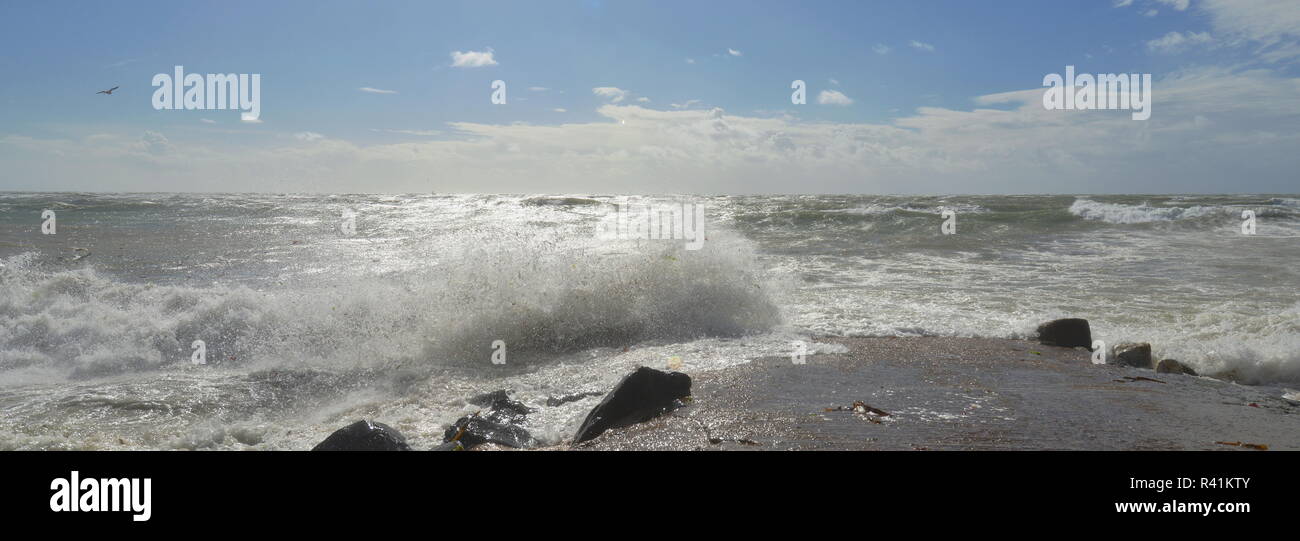 high waves at wind force 10 Stock Photo - Alamy