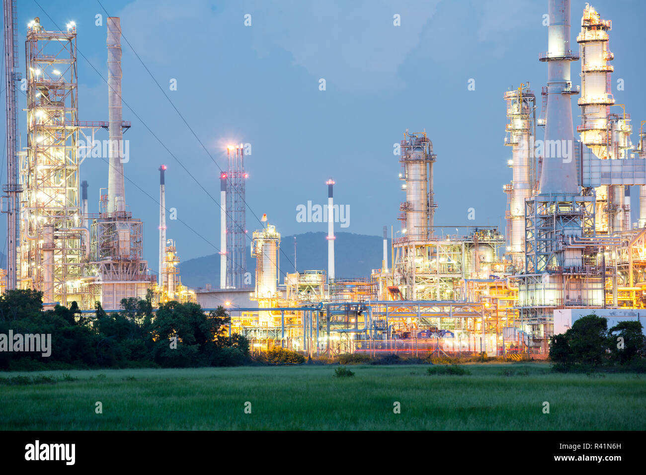 Oil Refinery Factory Stock Photo - Alamy