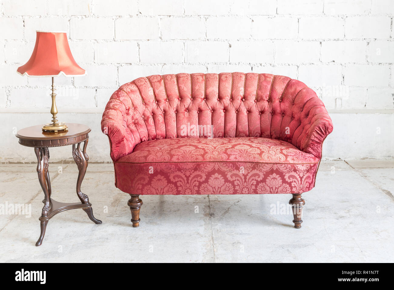 Red sofa couch Stock Photo - Alamy