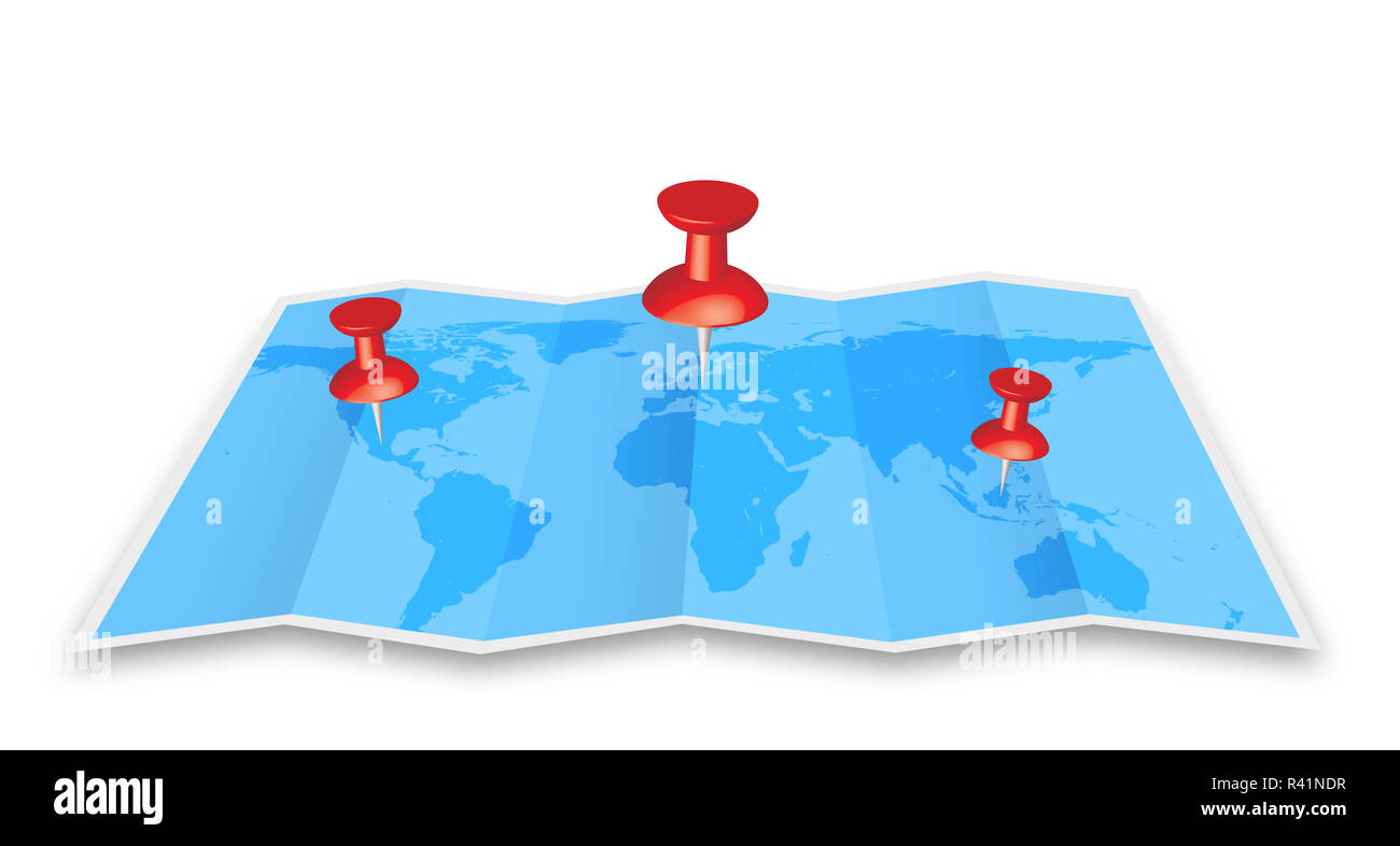 Earth map location point Cut Out Stock Images & Pictures - Alamy