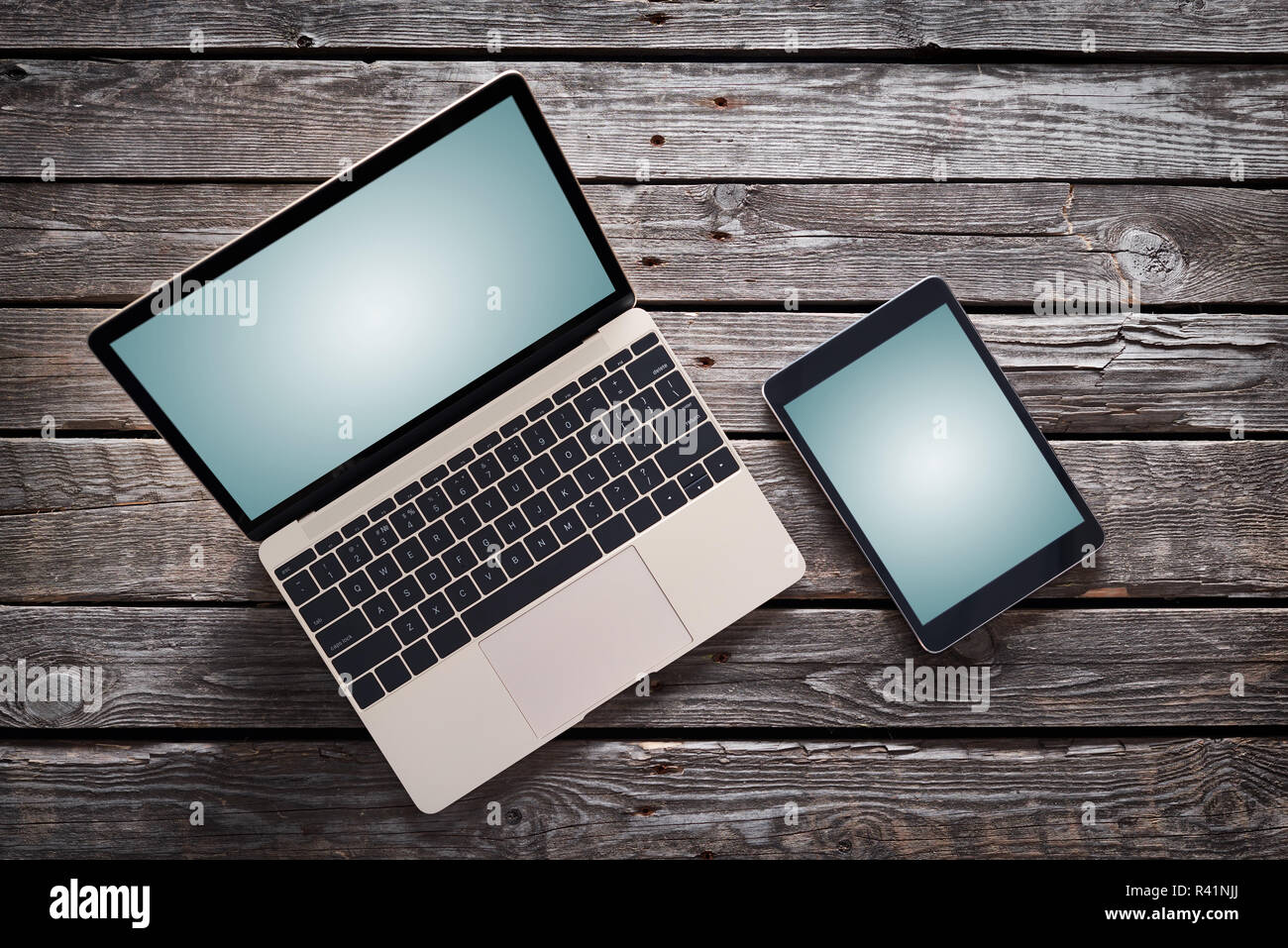 Responsive mockup. Top view Stock Photo - Alamy