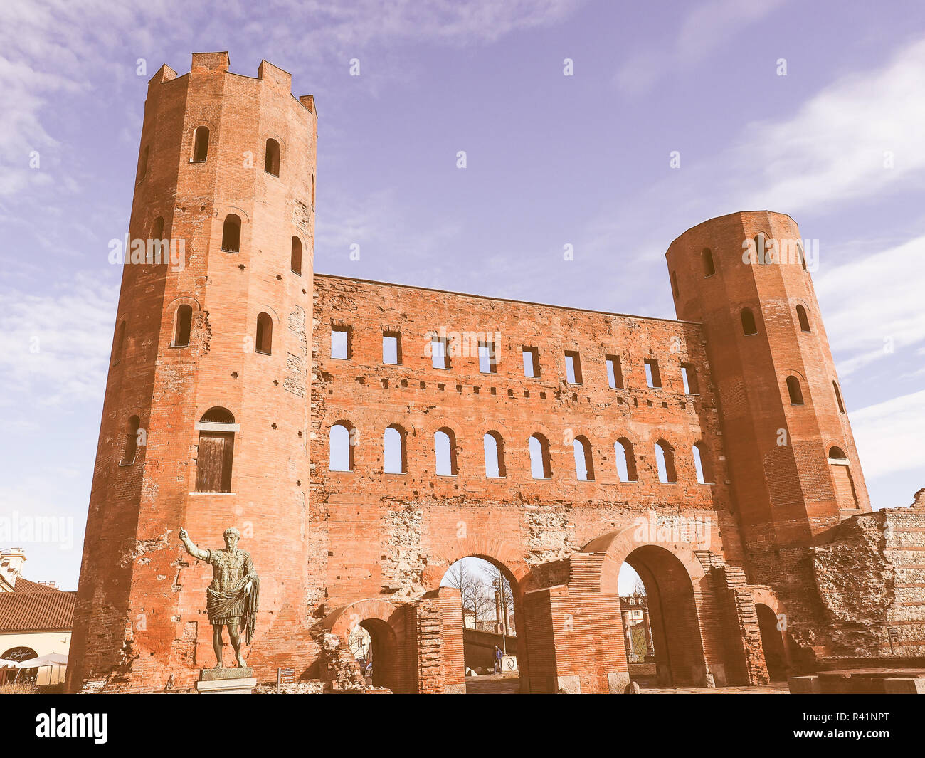 Retro looking Torri Palatine Turin Stock Photo - Alamy
