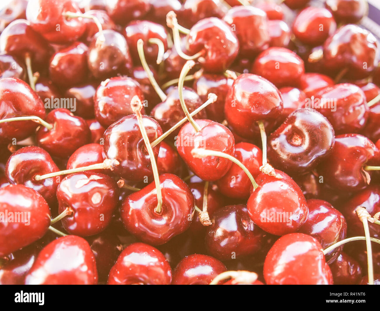 Retro looking Cherry fruit Stock Photo - Alamy