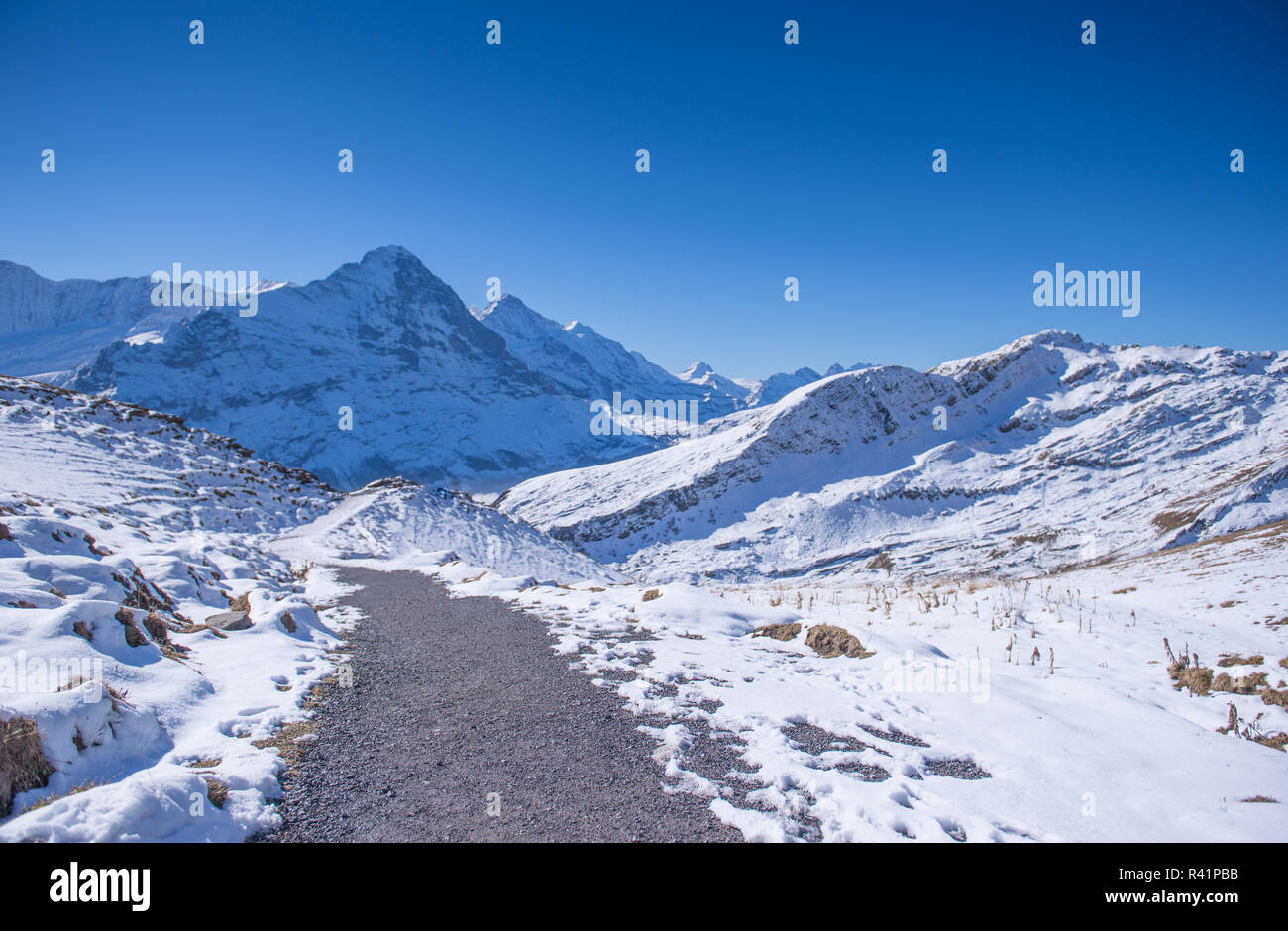 first mountain grindelwald switzerland Stock Photo - Alamy