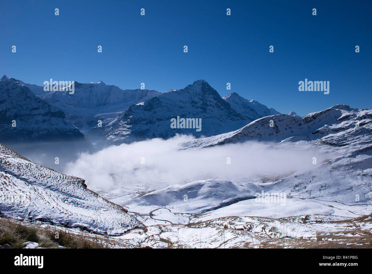 first mountain grindelwald switzerland Stock Photo - Alamy