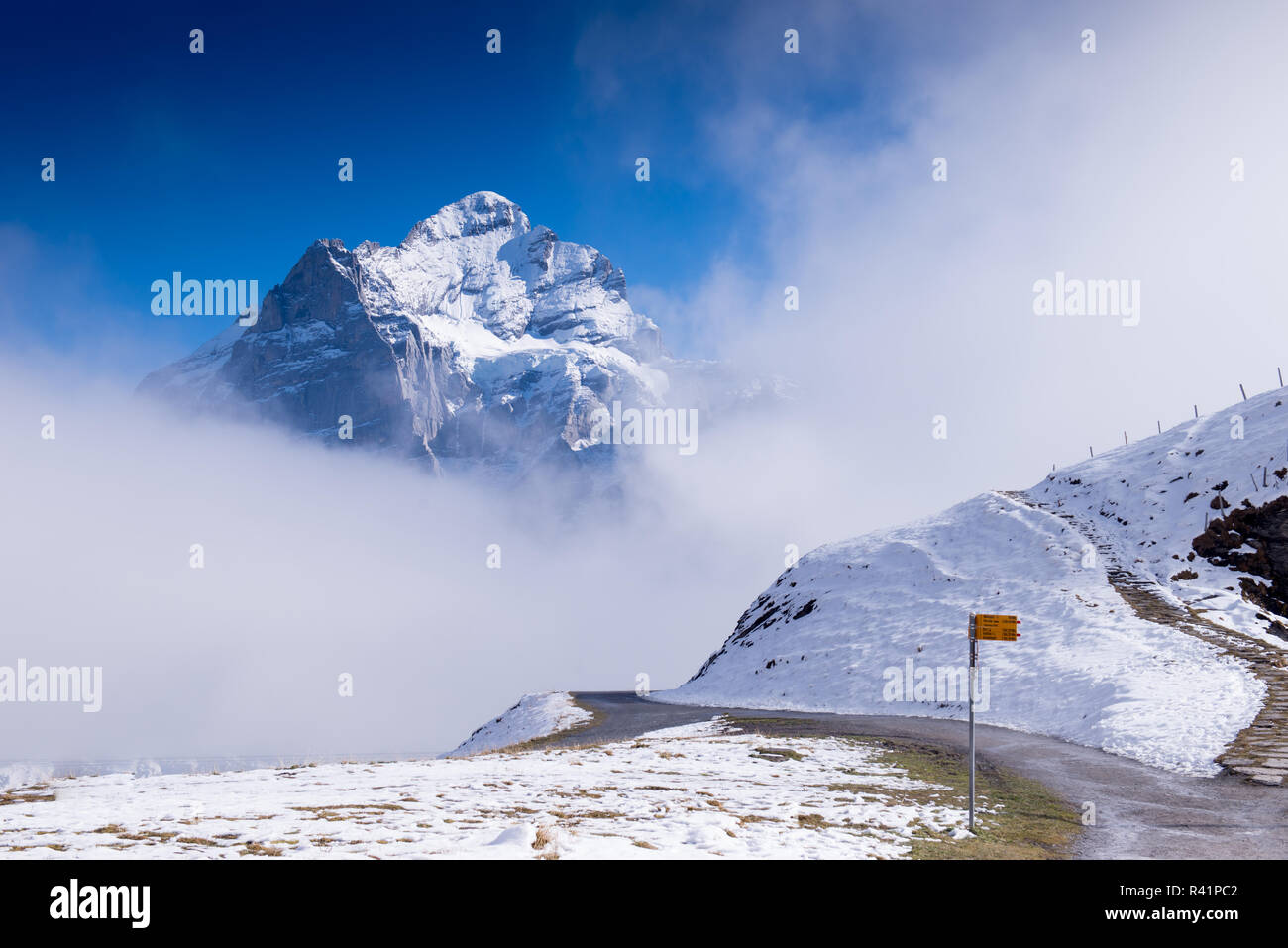 first mountain grindelwald switzerland Stock Photo - Alamy