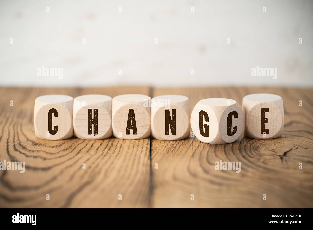 six cubes showing the words "change" and "chance" at the same time ...