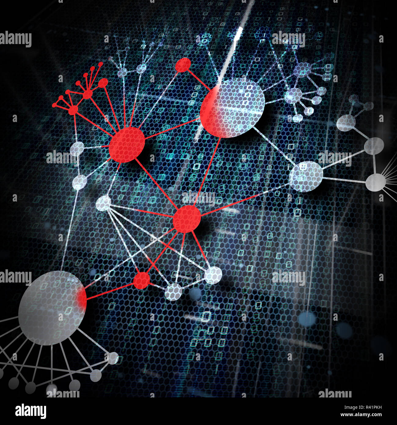 virus spreading out in a network Stock Photo - Alamy