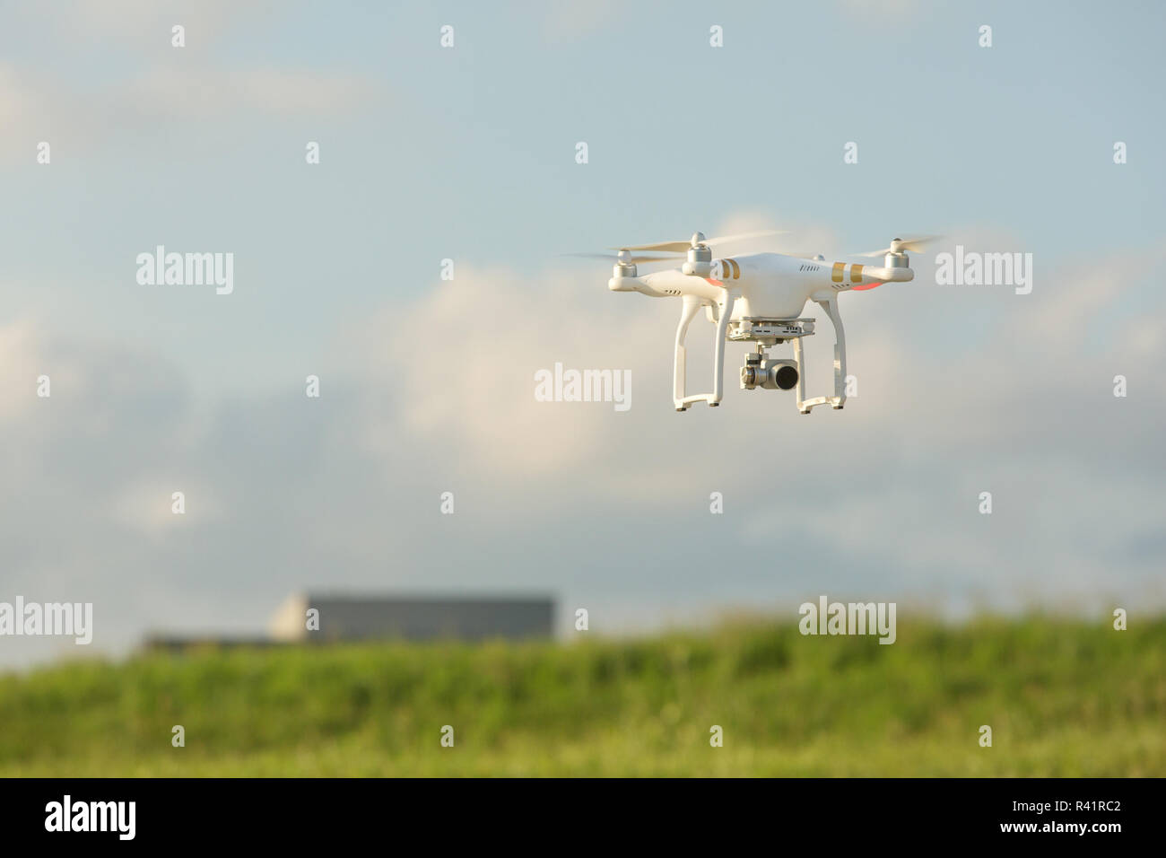 Camera Drone Flying in Sky Stock Photo - Alamy