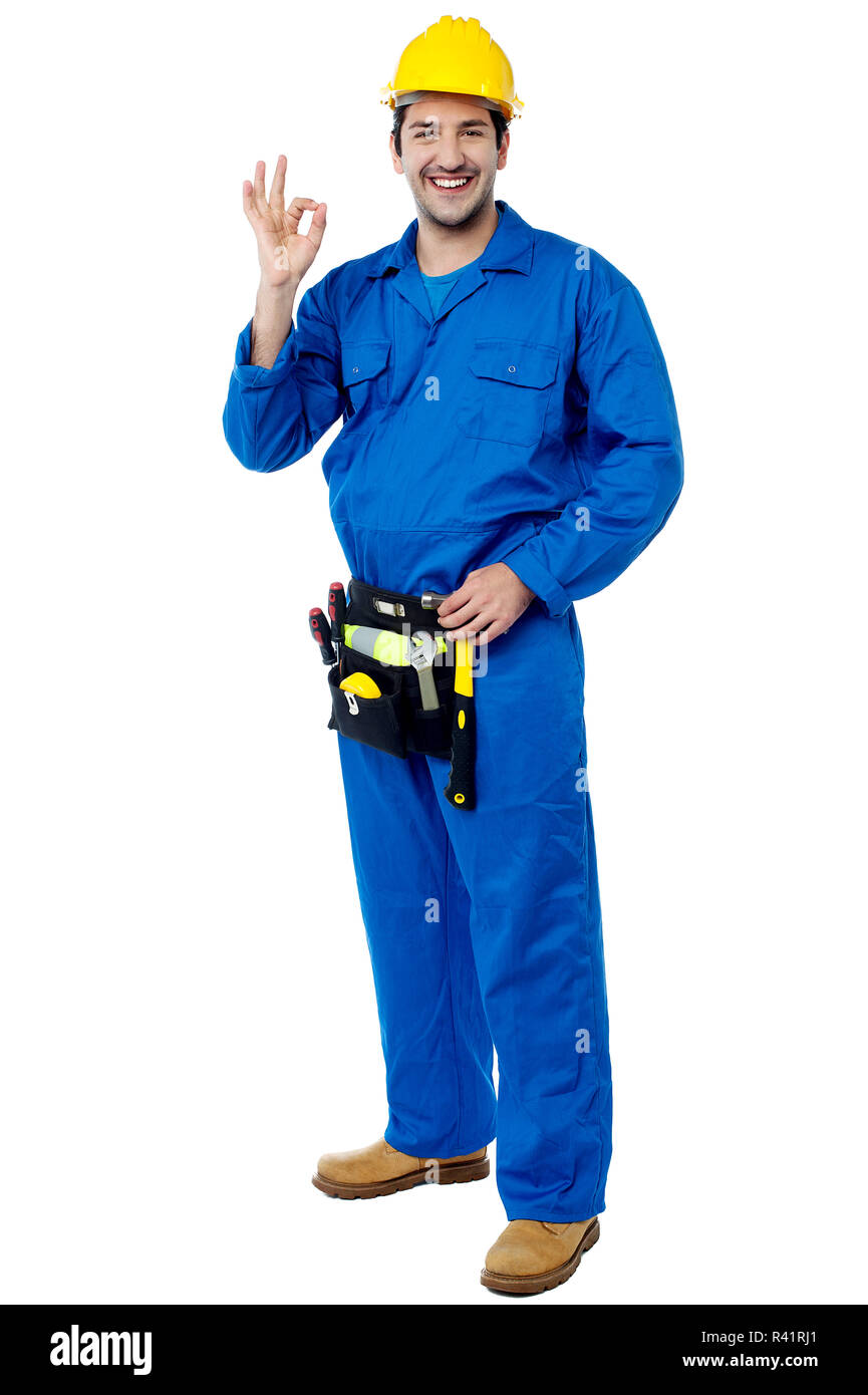 Your job is done perfectly. Male engineer Stock Photo - Alamy