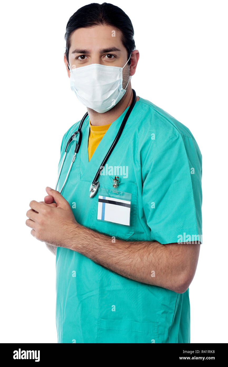 Half length portrait of a male surgeon Stock Photo - Alamy