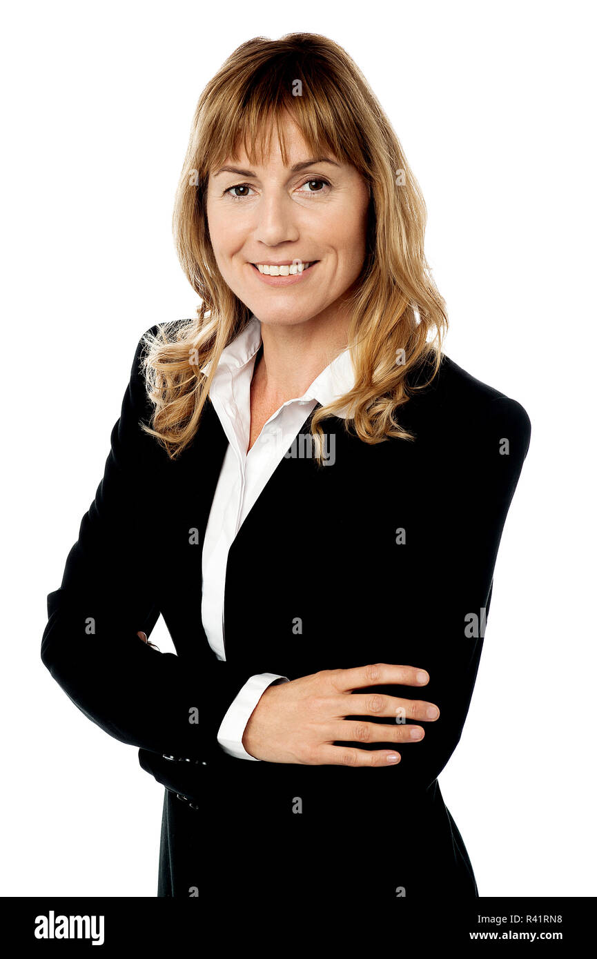 Female executive isolated on white Stock Photo - Alamy