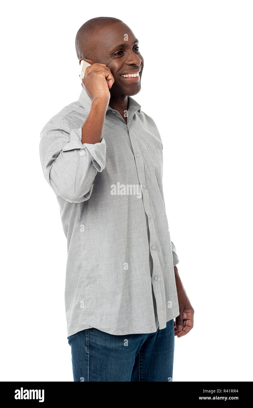 Busy african american guy talking hi-res stock photography and images ...