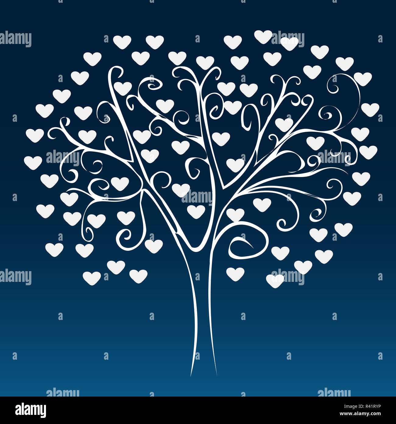 Tree with hearts Stock Photo - Alamy