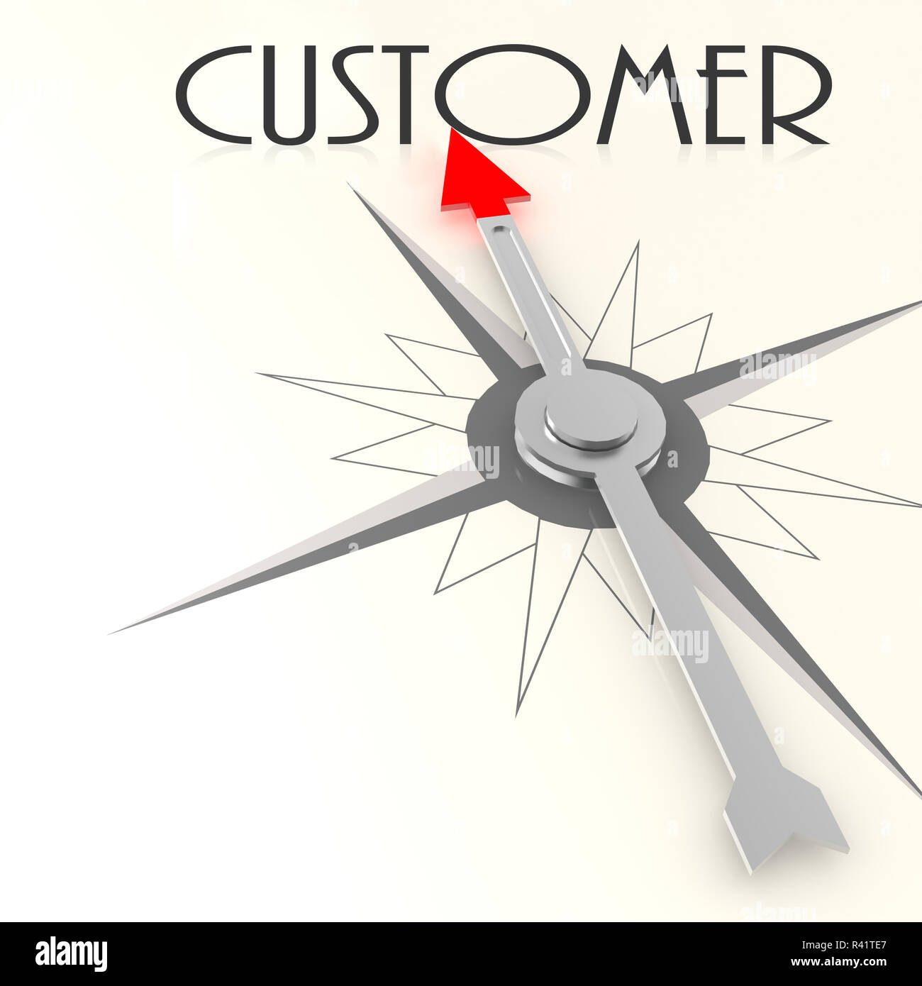 Compass with customer value word Stock Photo - Alamy