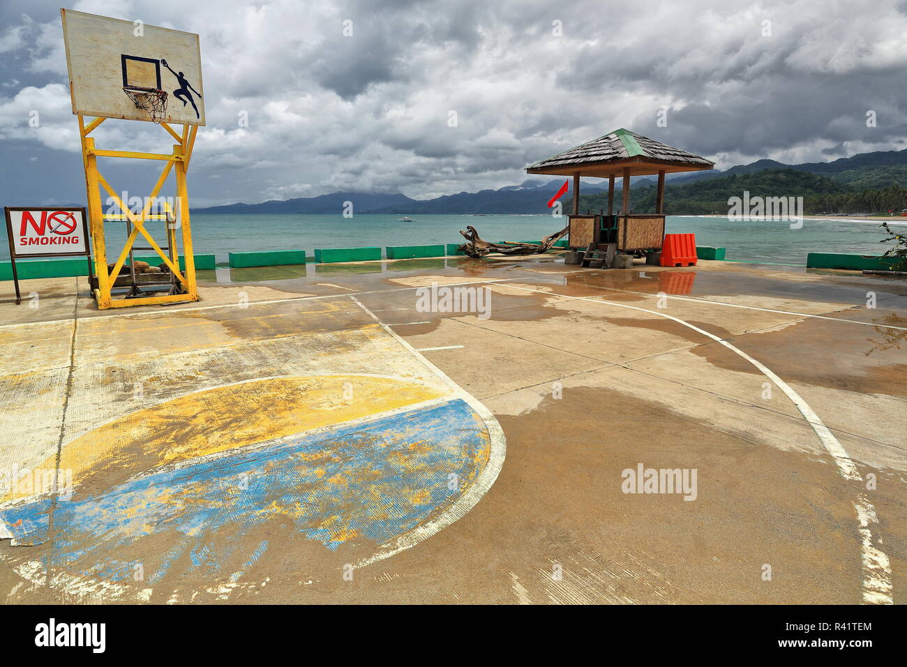 Open air basketball court-ferry boat terminal. Sabang-Puerto Princesa ...