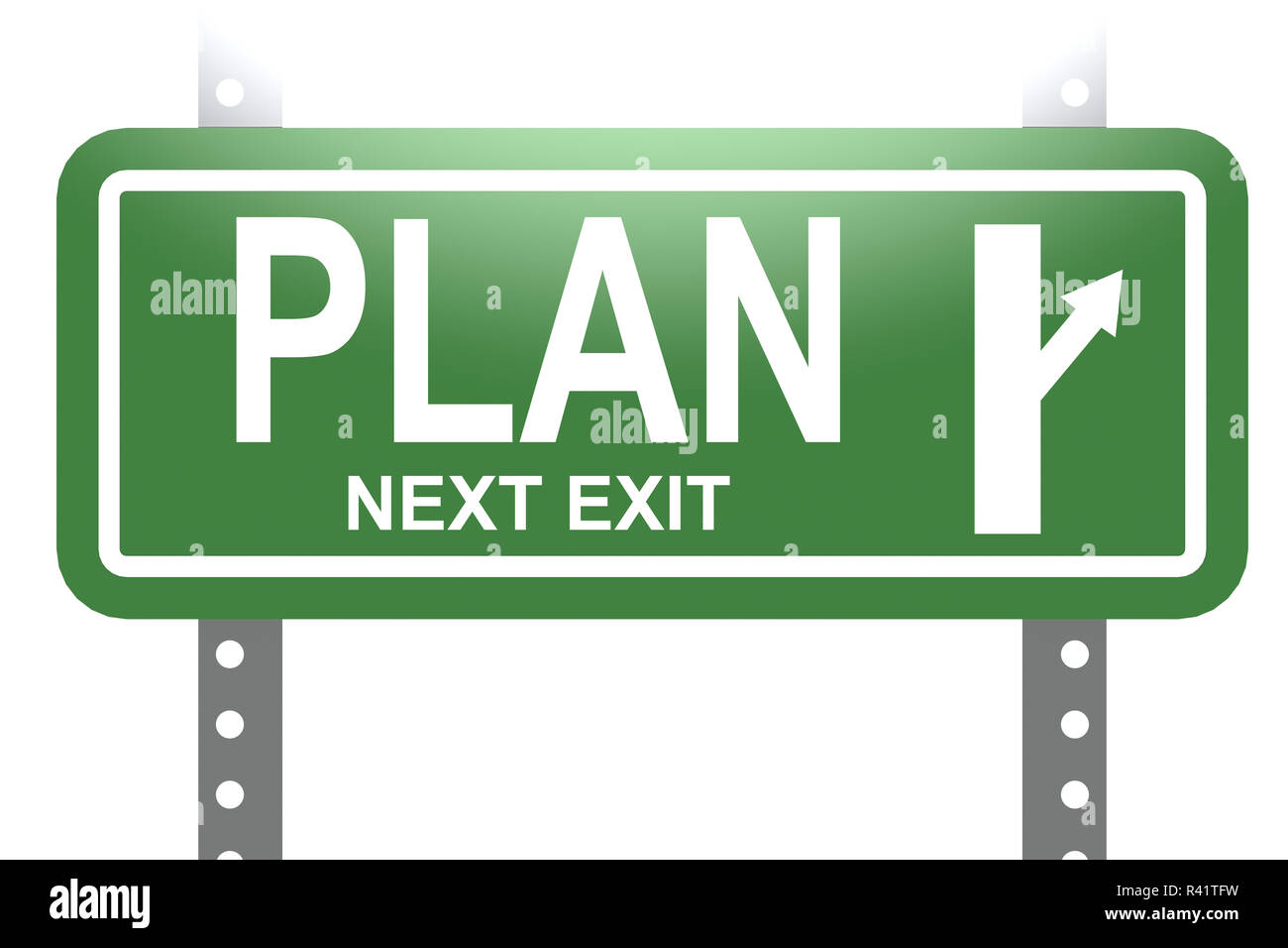 Plan green sign board isolated Stock Photo - Alamy