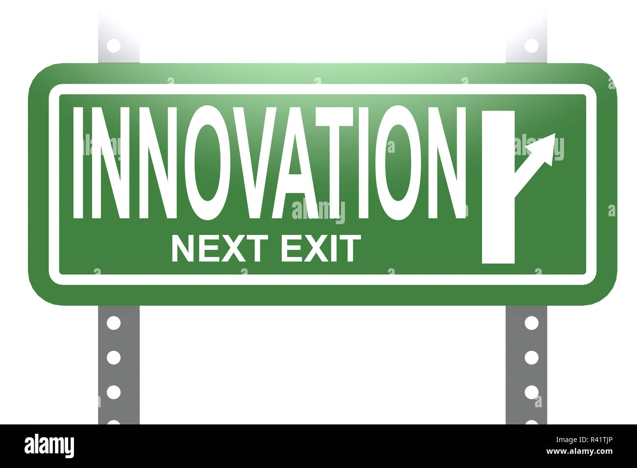 Innovation green sign board isolated Stock Photo - Alamy