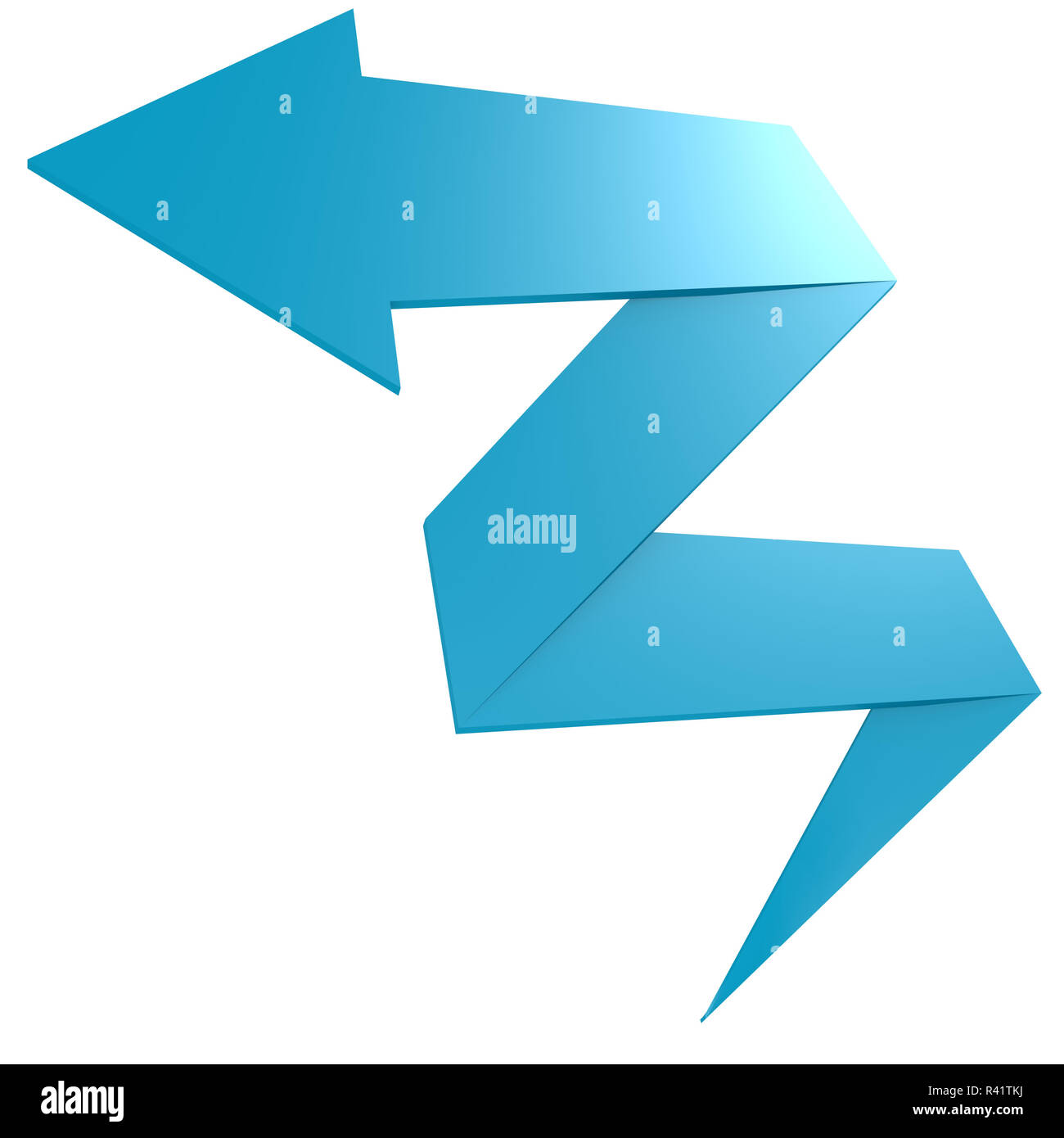 Bend blue arrow Stock Photo - Alamy