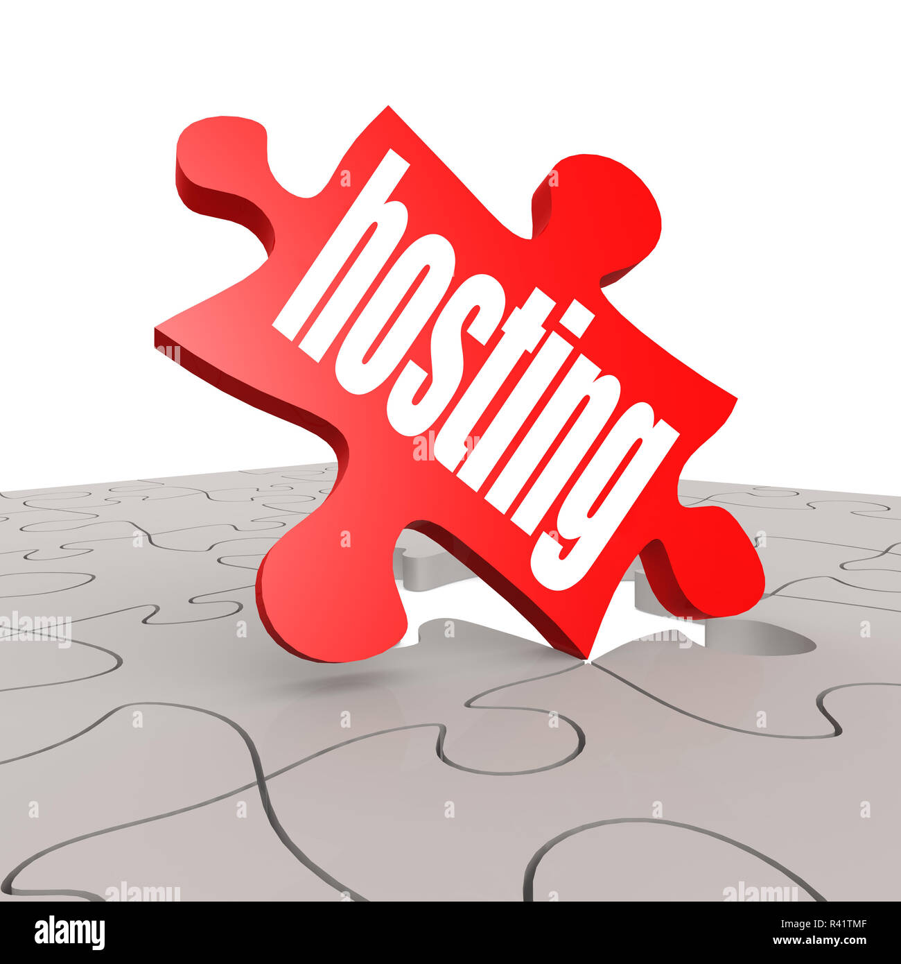 Hosting word with puzzle background Stock Photo - Alamy
