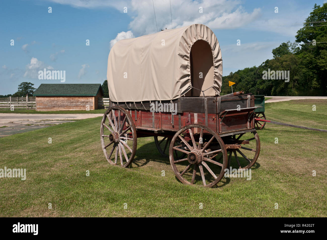 USA, Wisconsin, Mauston, Antique Covered Wagon Stock Photo - Alamy