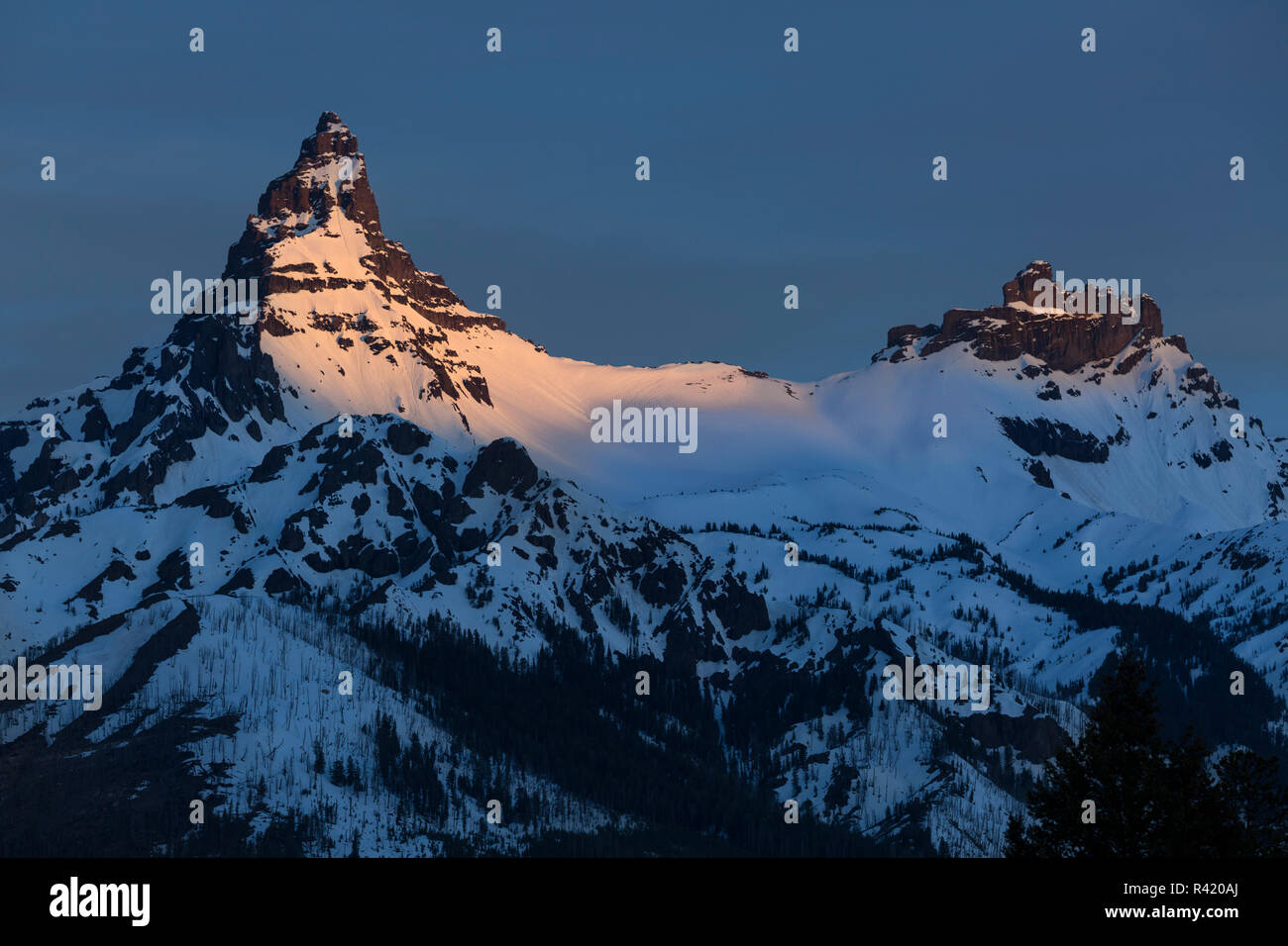 USA, Wyoming. Sunrise on Absaroka Range Stock Photo - Alamy