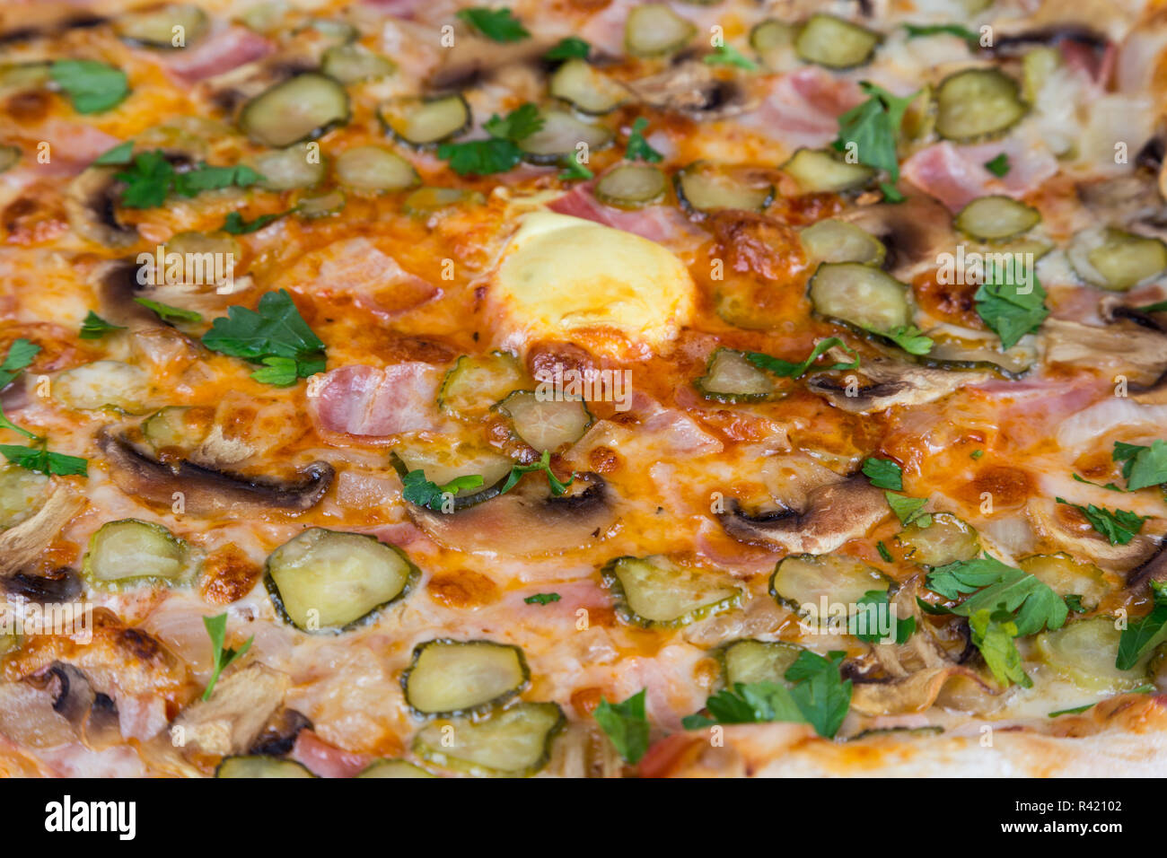 fresh hot fast food slices of pizza Stock Photo - Alamy