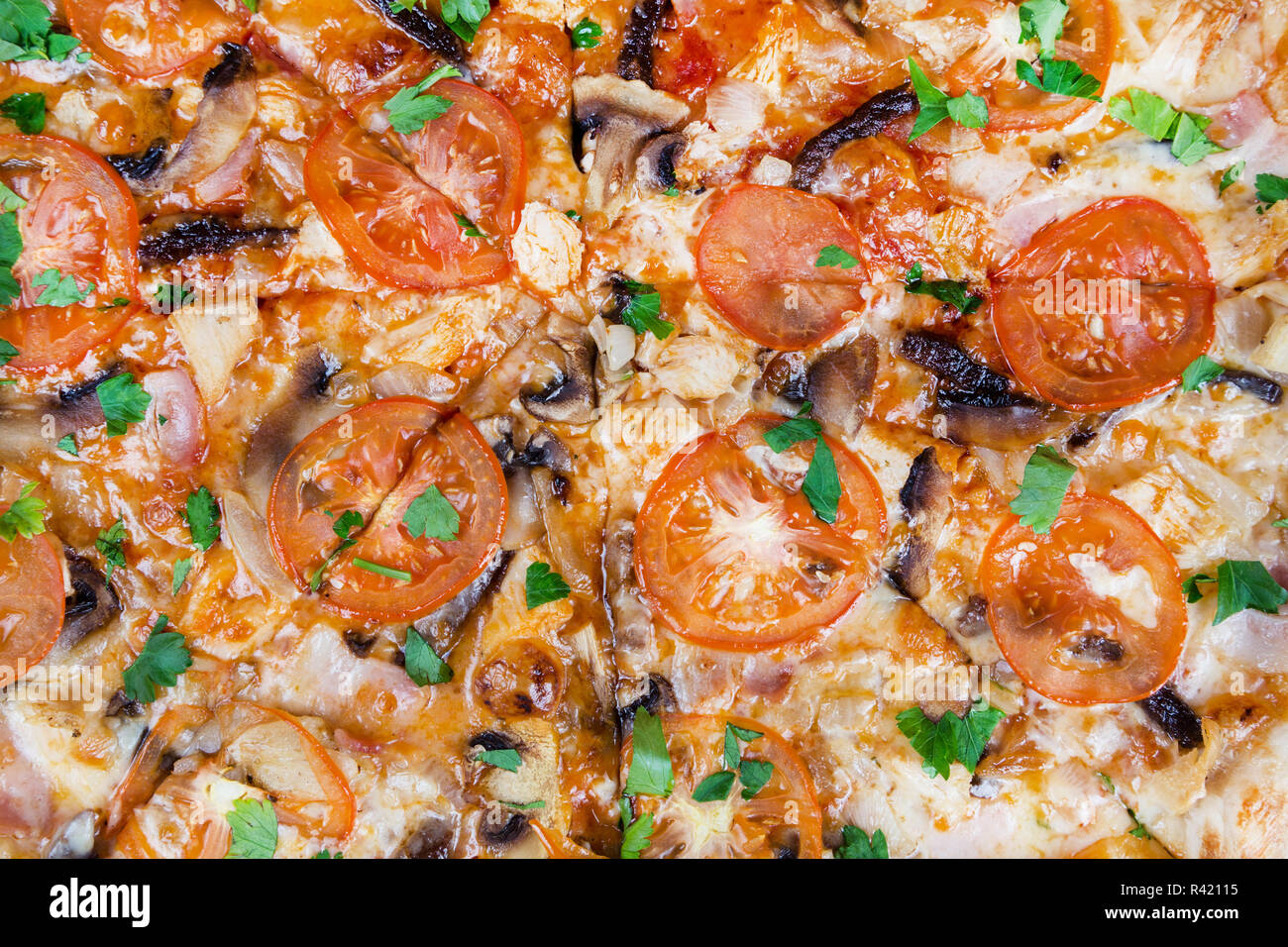 fresh hot fast food slices of pizza Stock Photo - Alamy