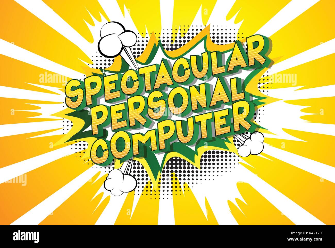 Spectacular Personal Computer - Vector illustrated comic book style ...