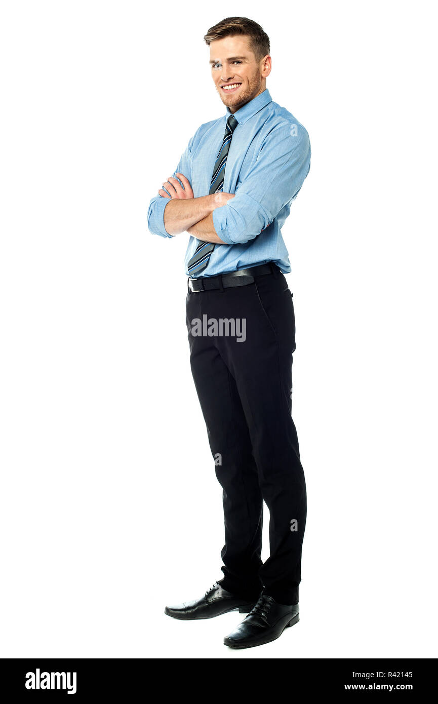 Smart pose young corporate man Cut Out Stock Images & Pictures - Alamy