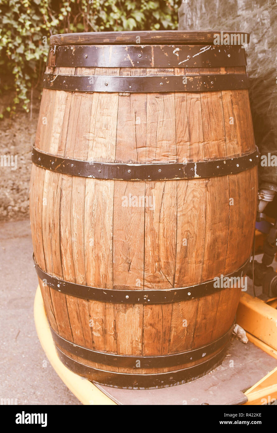 Retro looking Barrel cask Stock Photo - Alamy