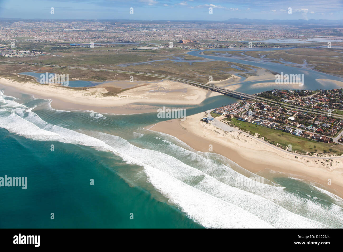 River Mouth and Estuary from the Air Stock Photo - Alamy