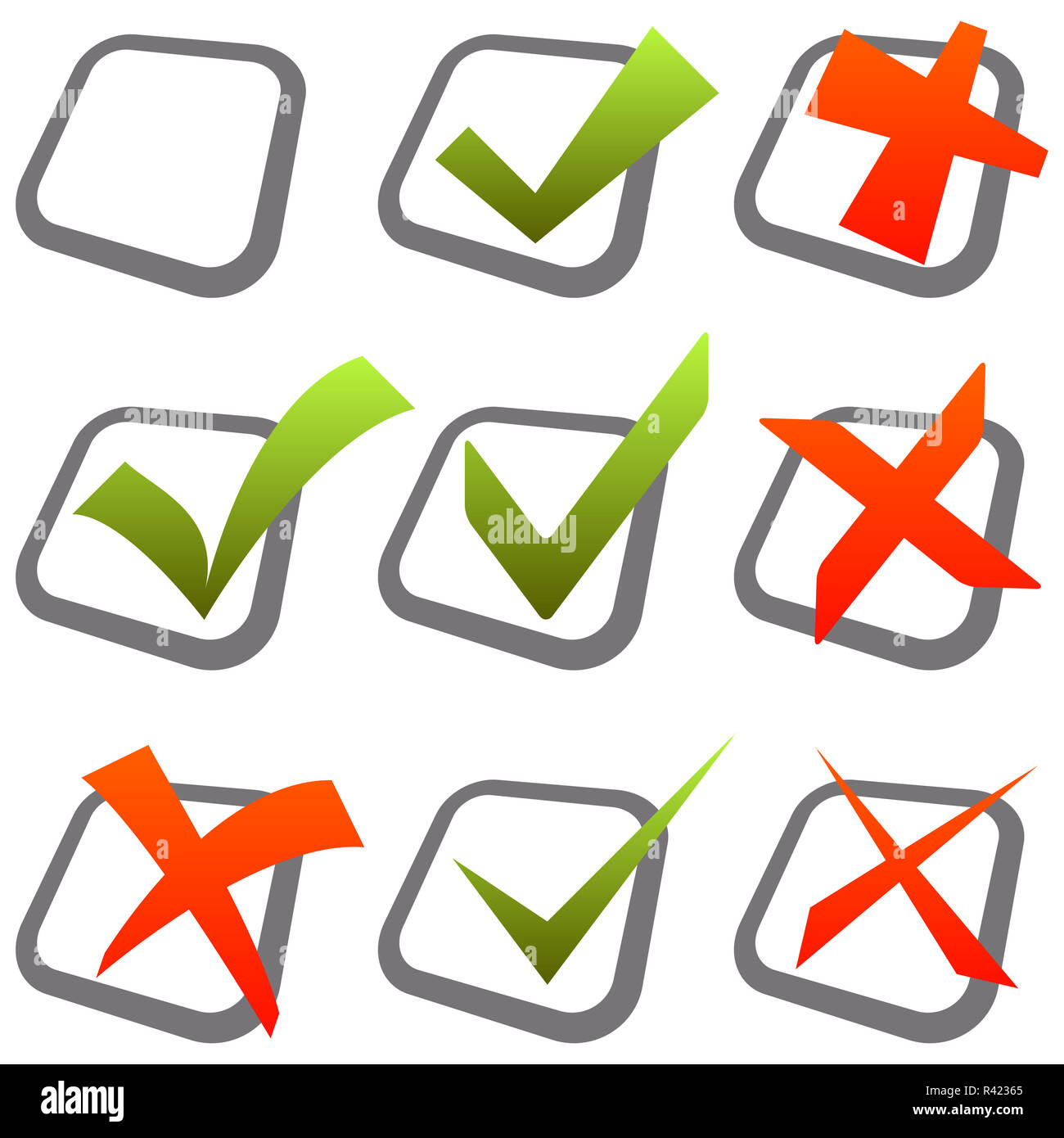 cross and checkmark collection Stock Photo - Alamy