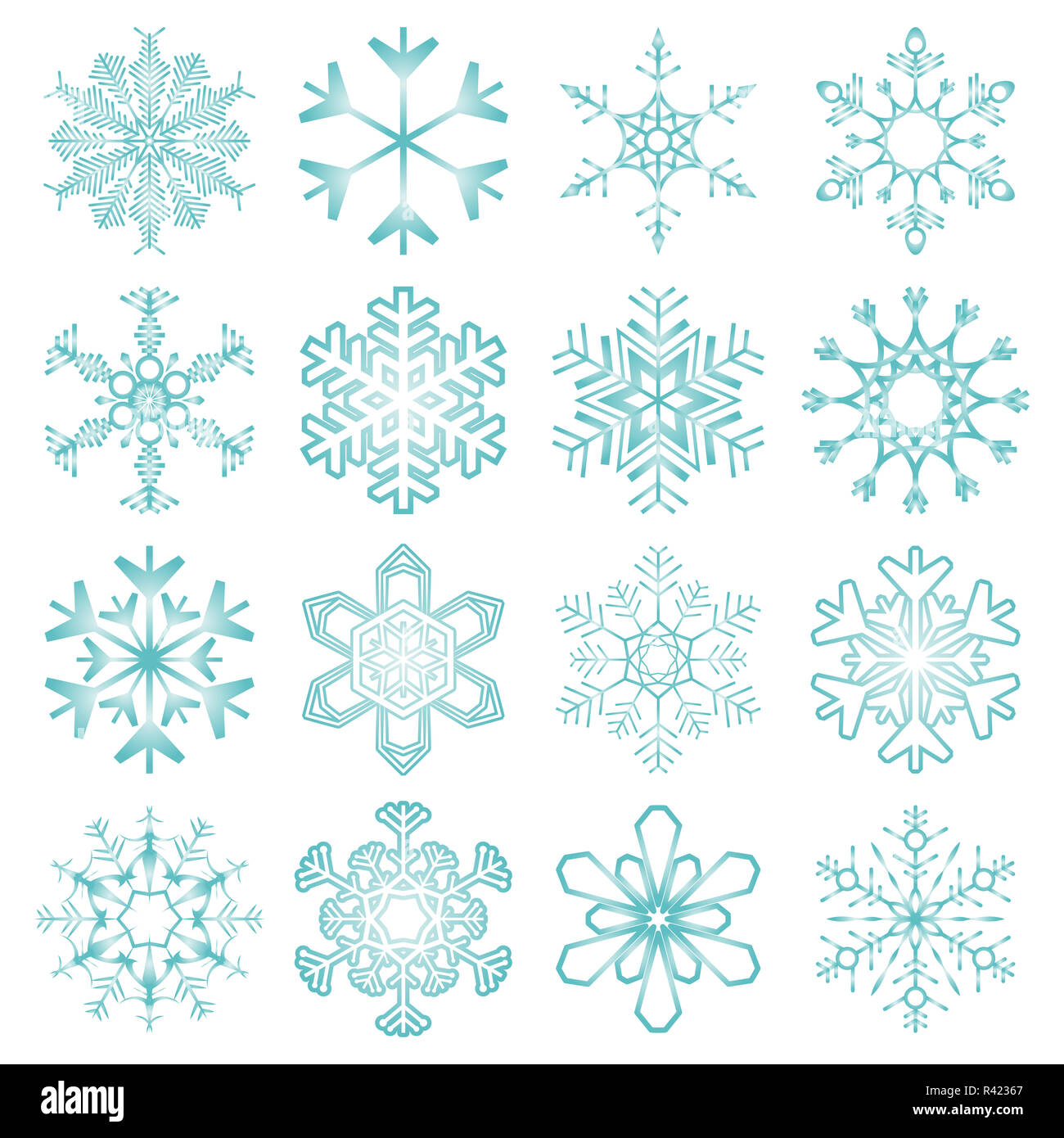 collection of blue snowflakes Stock Photo - Alamy