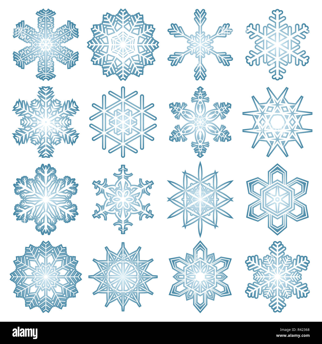 collection of blue snowflakes Stock Photo - Alamy