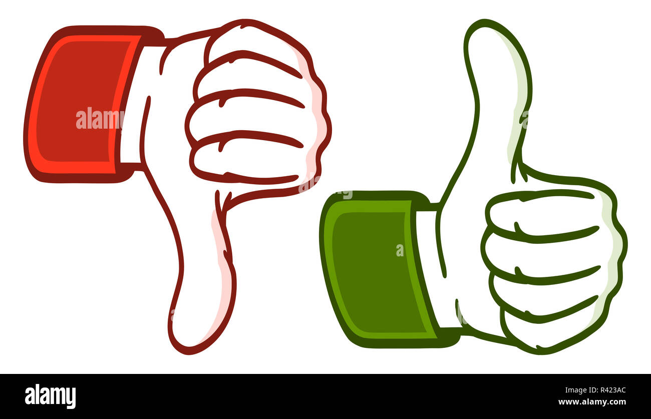 hands like and dislike Stock Photo - Alamy