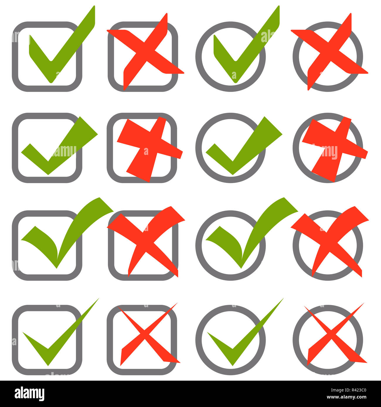 cross and checkmark collection Stock Photo - Alamy