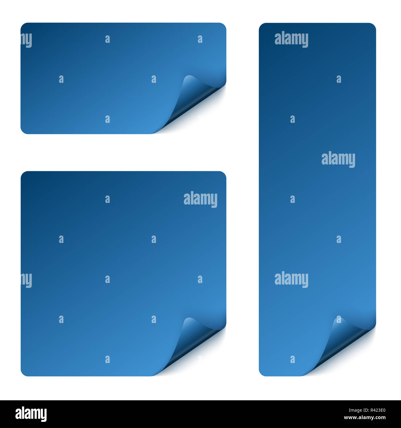 sticker collection turned over corner Stock Photo - Alamy