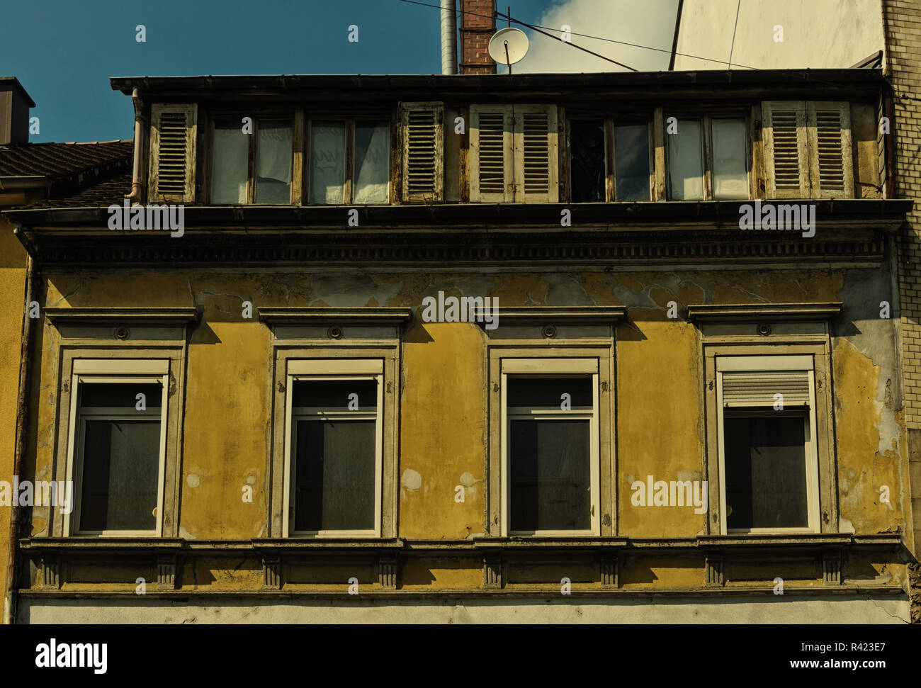 The upper part of an old house Stock Photo - Alamy