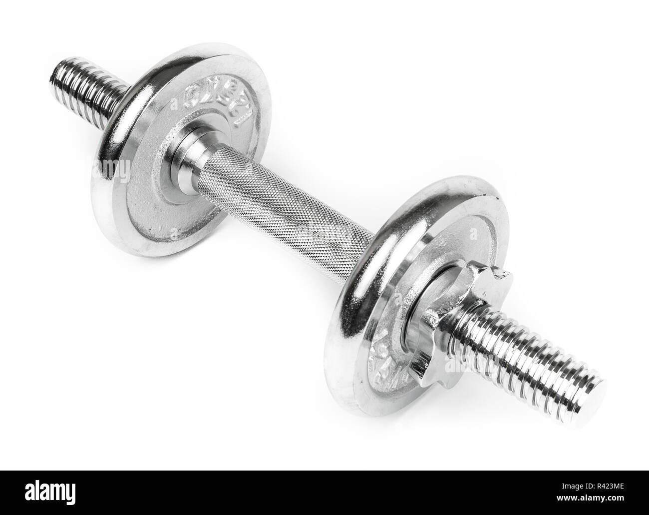 Heavy steel dumbbell handle Cut Out Stock Images & Pictures - Alamy