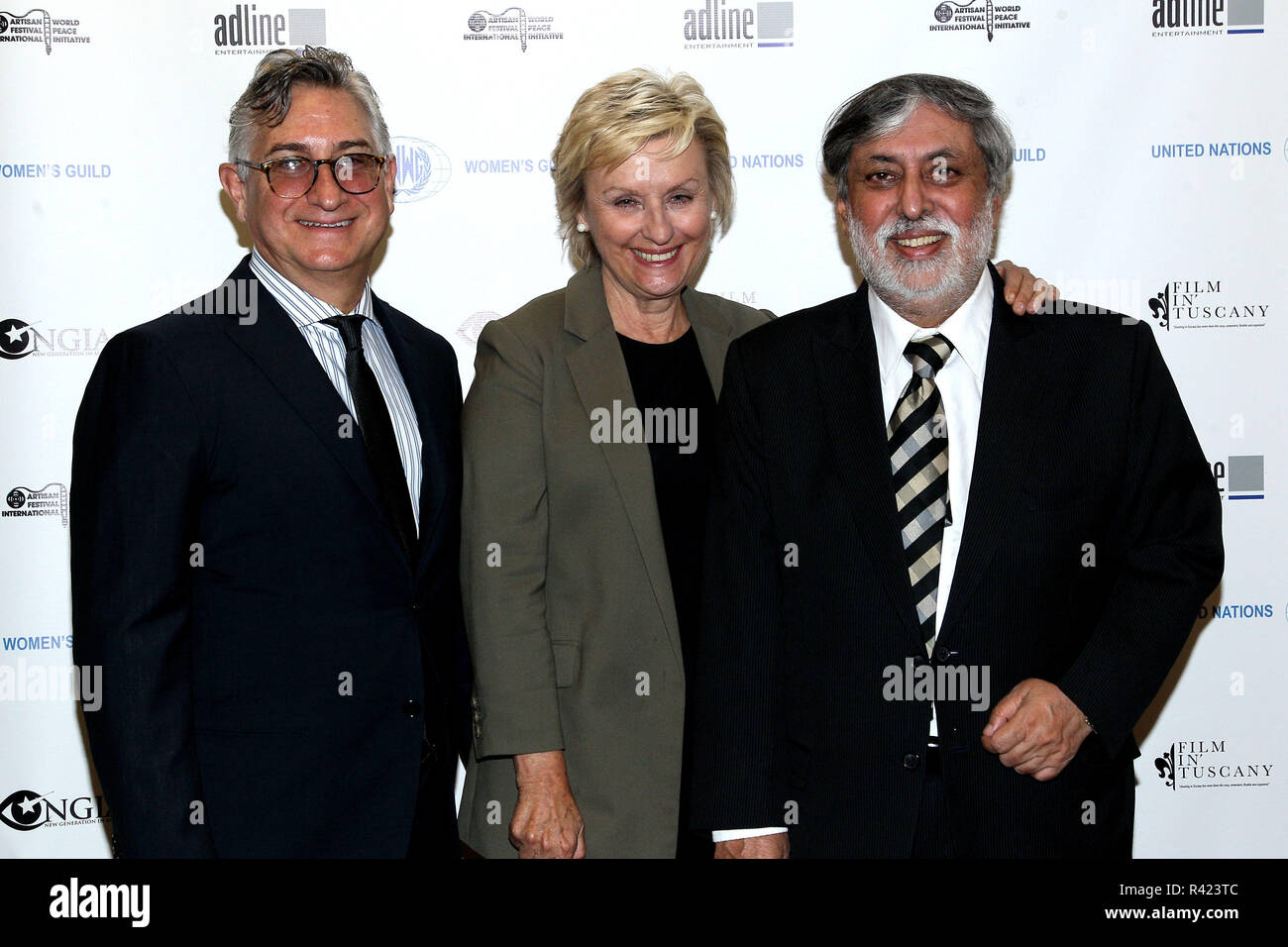 NEW YORK, NY - OCTOBER 02: Adam Leipzig, Tina Brown and Ramesh Sharma ...